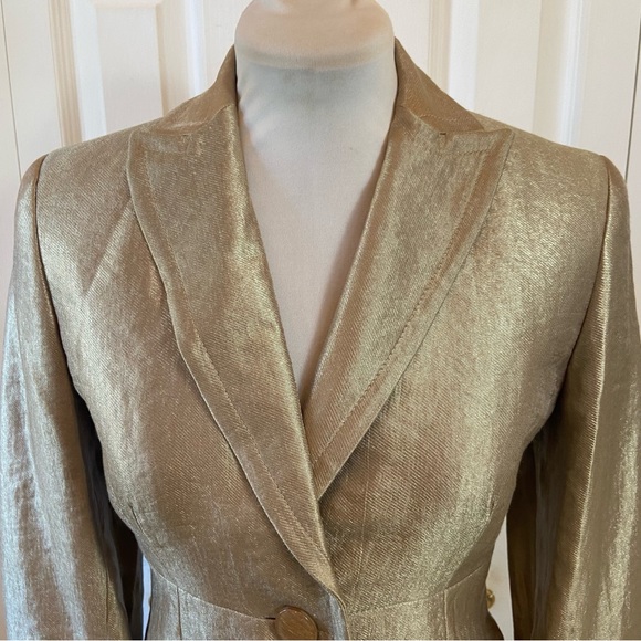 Kasper | Jackets & Coats | Kasper 3 Pc Gold Shimmer Pant Suit With ...
